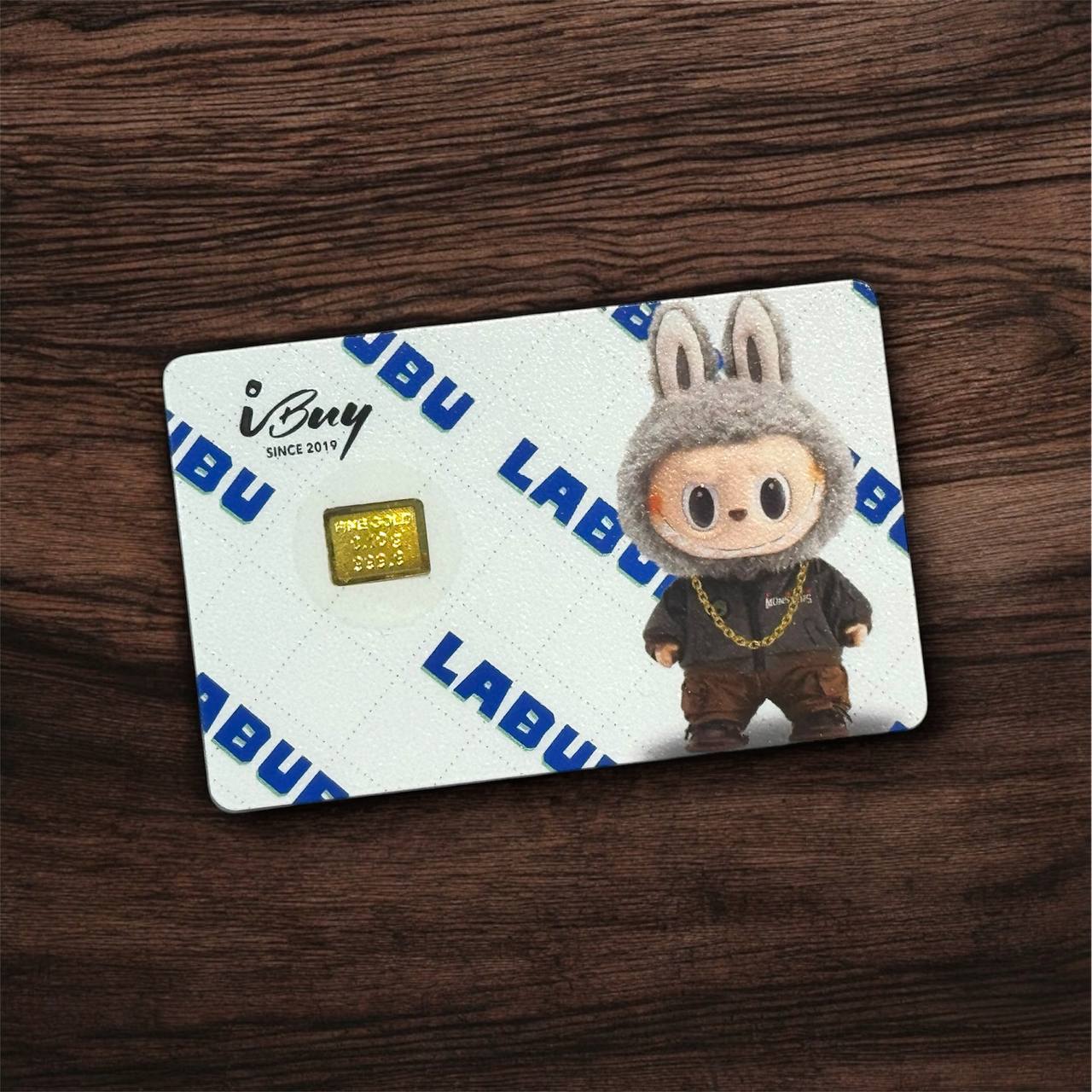 999.9 Gold Limited Collection La Bu Bu BLUE Gold Bar 0.1G - Ibuy Jewellery